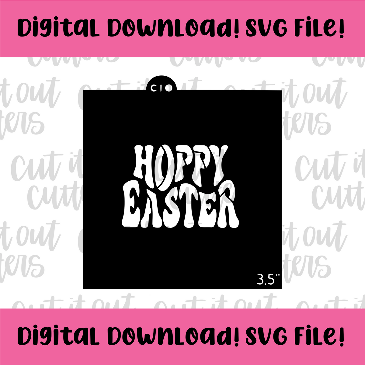 DIGITAL DOWNLOAD SVG File for 3.5" Retro Hoppy Easter Stencil – Cut It Out Cutters