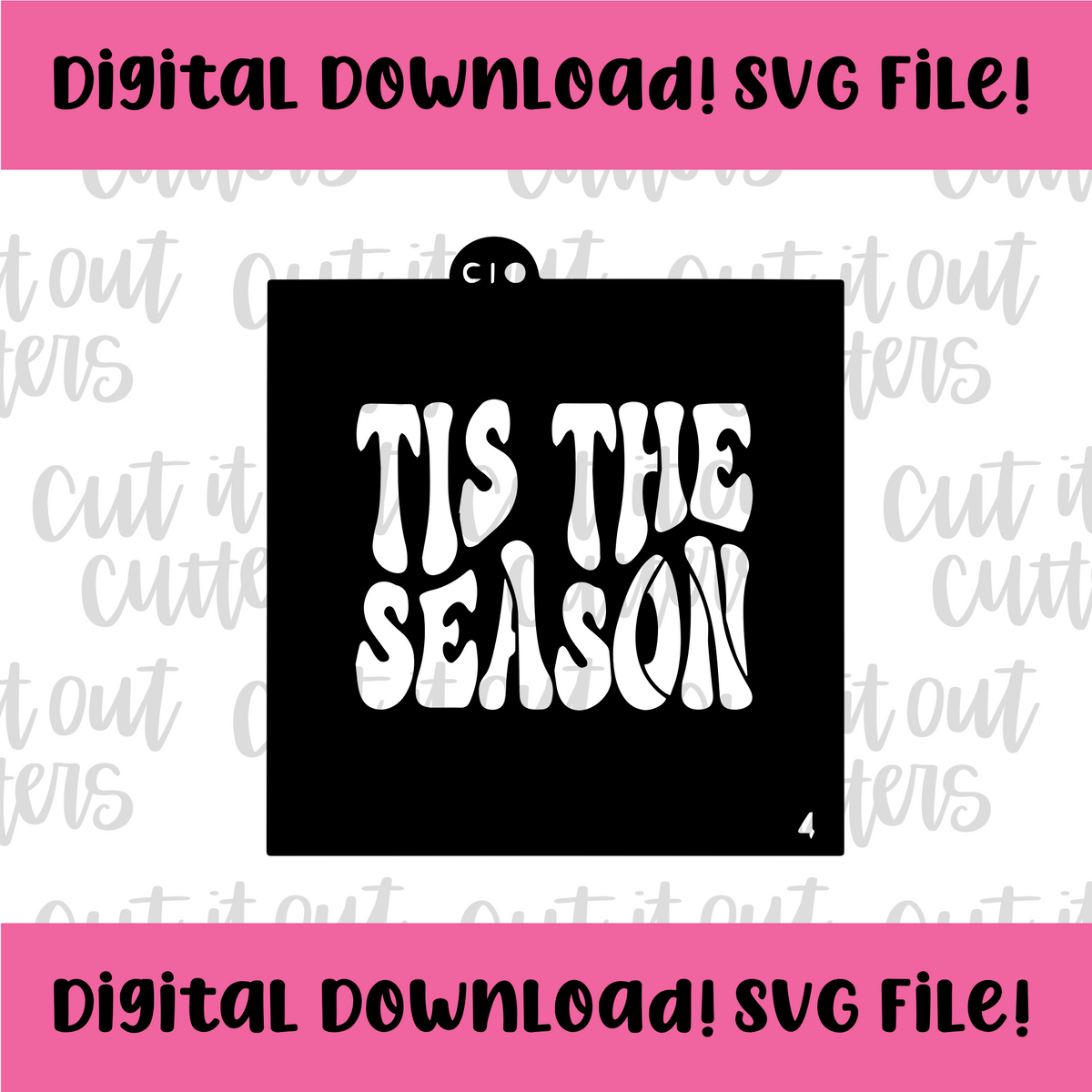 DIGITAL DOWNLOAD SVG File 4" Retro Tis The Season Stencil – Cut It Out ...