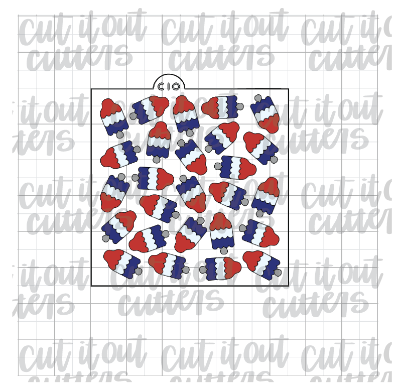4 Piece Popsicle Cookie Stencil – Cut It Out Cutters