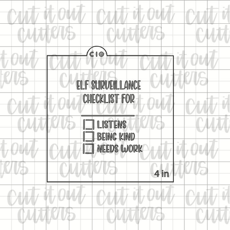Elf Surveillance Cookie Stencil – Cut It Out Cutters