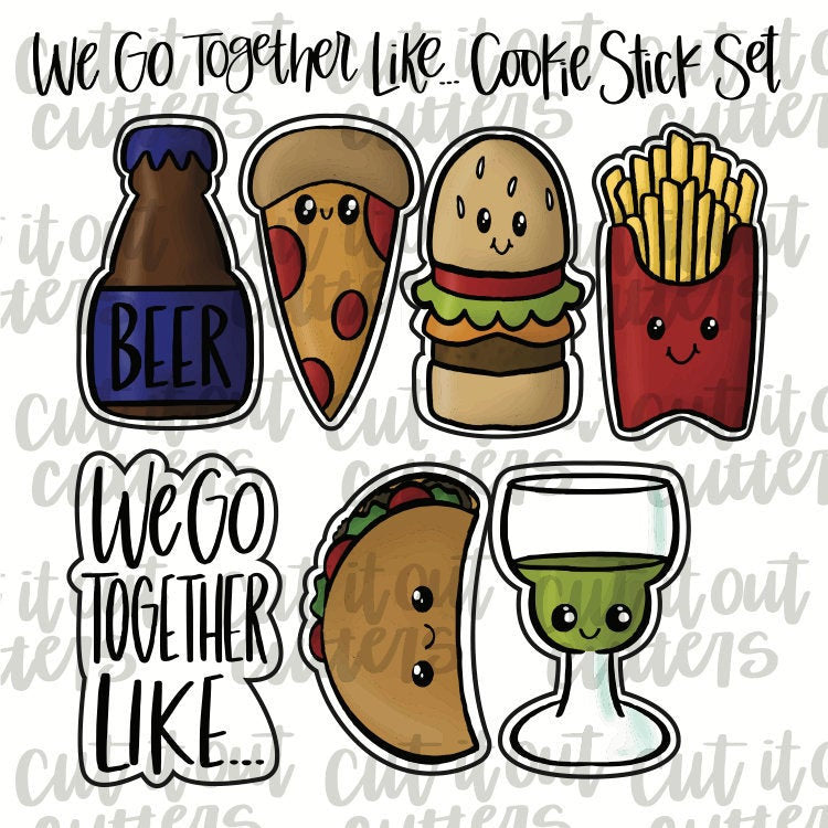 We Go Together Like Cookie Stick Cutter Set Cut It Out Cutters