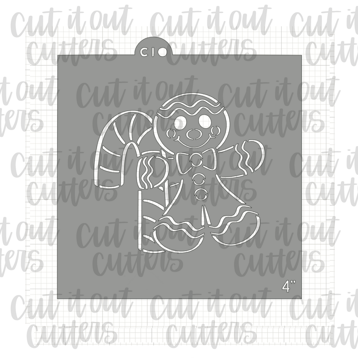 PYO Gingy Candy Cane Muggie Cookie Stencil – Cut It Out Cutters