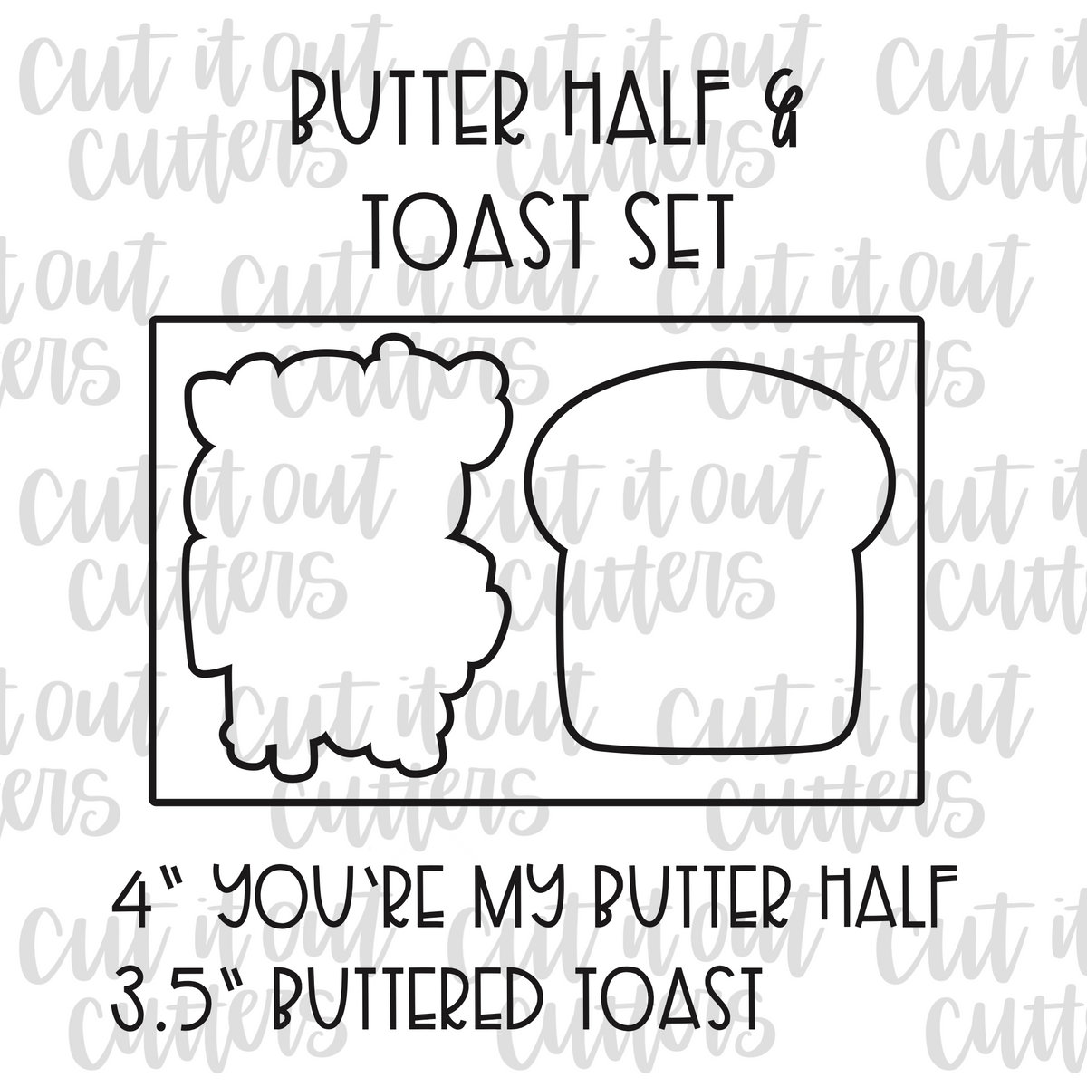Butter Half & Toast Cookie Cutter Set – Cut It Out Cutters