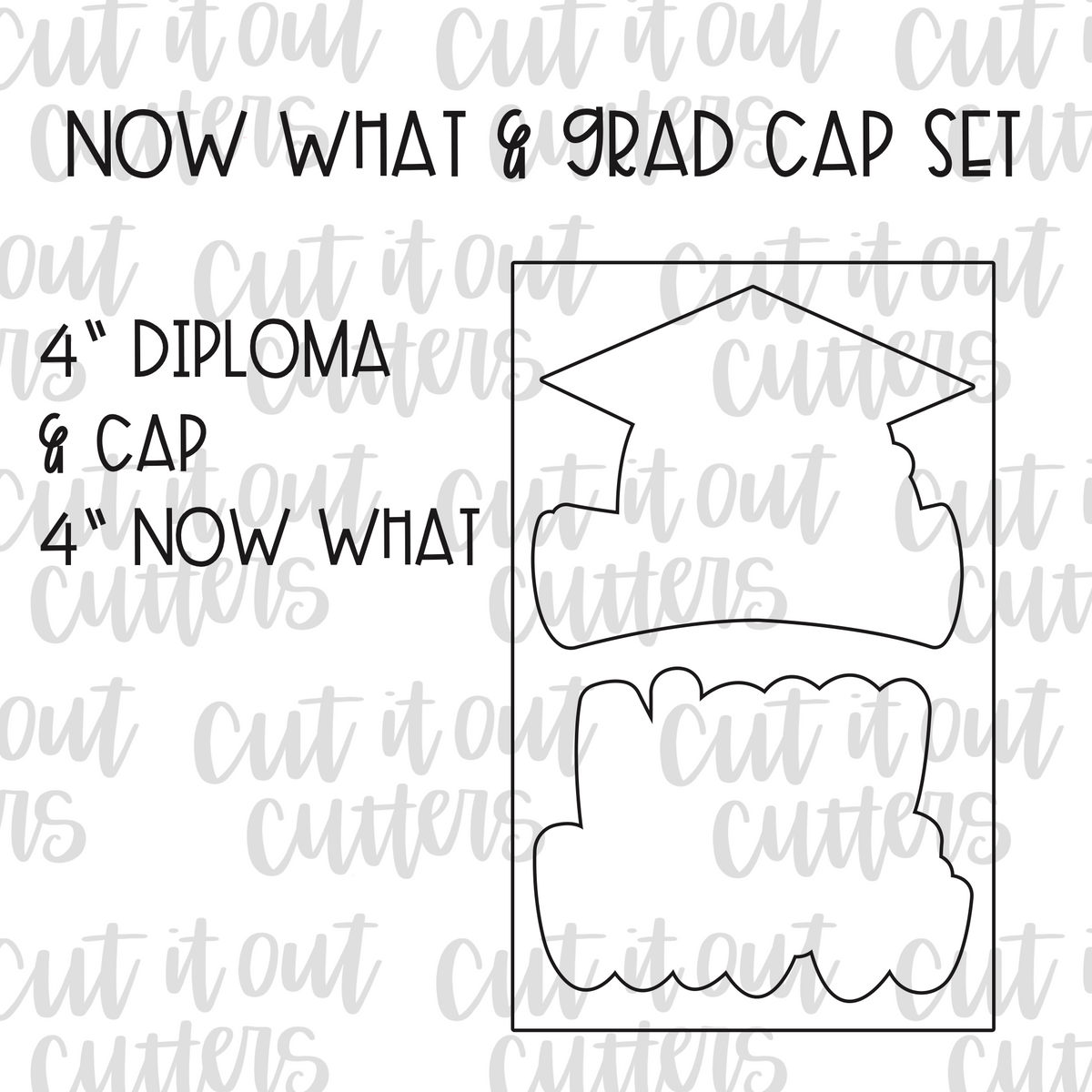 Now What & Grad Cap Cookie Cutter Set – Cut It Out Cutters