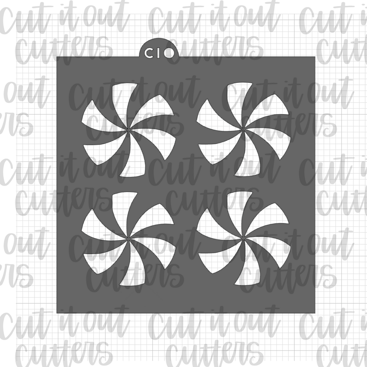 2" Sheet of 4 Peppermints Cookie Stencil – Cut It Out Cutters