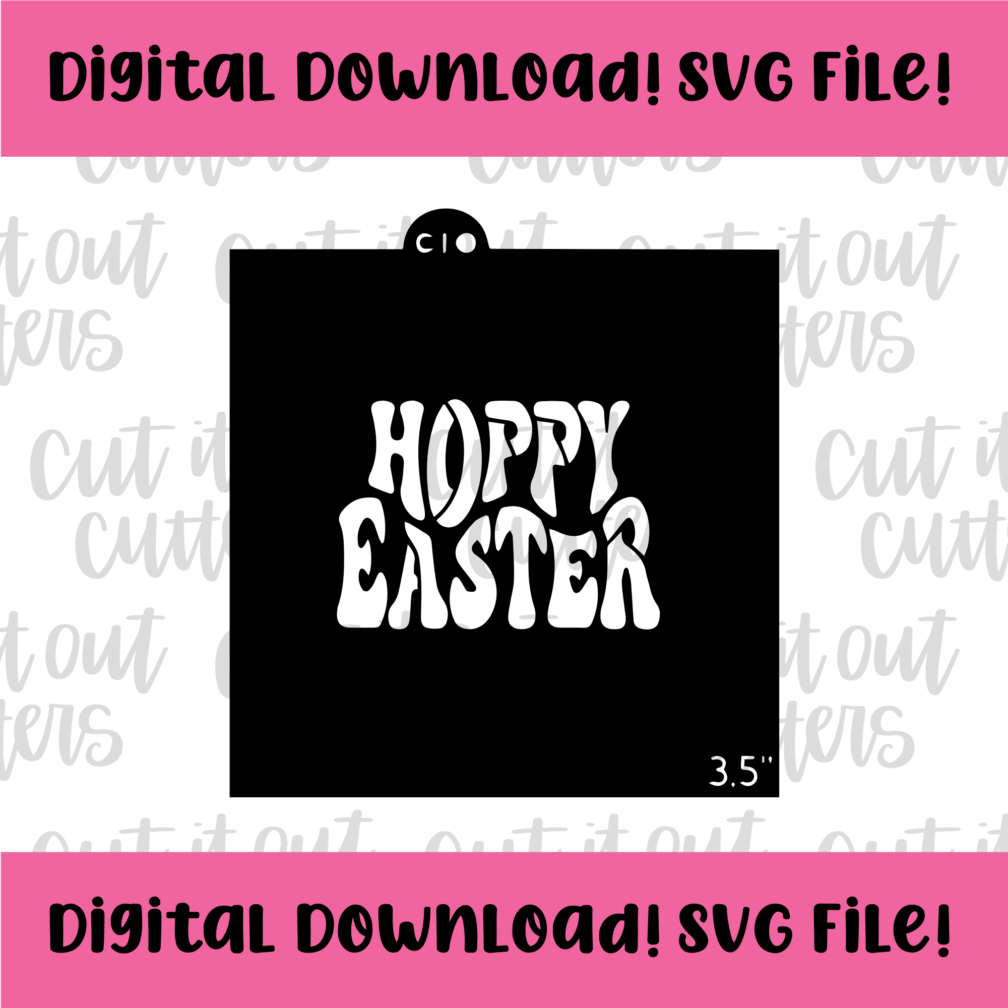 DIGITAL DOWNLOAD SVG File for 3.5" Retro Hoppy Easter Stencil – Cut It Out Cutters
