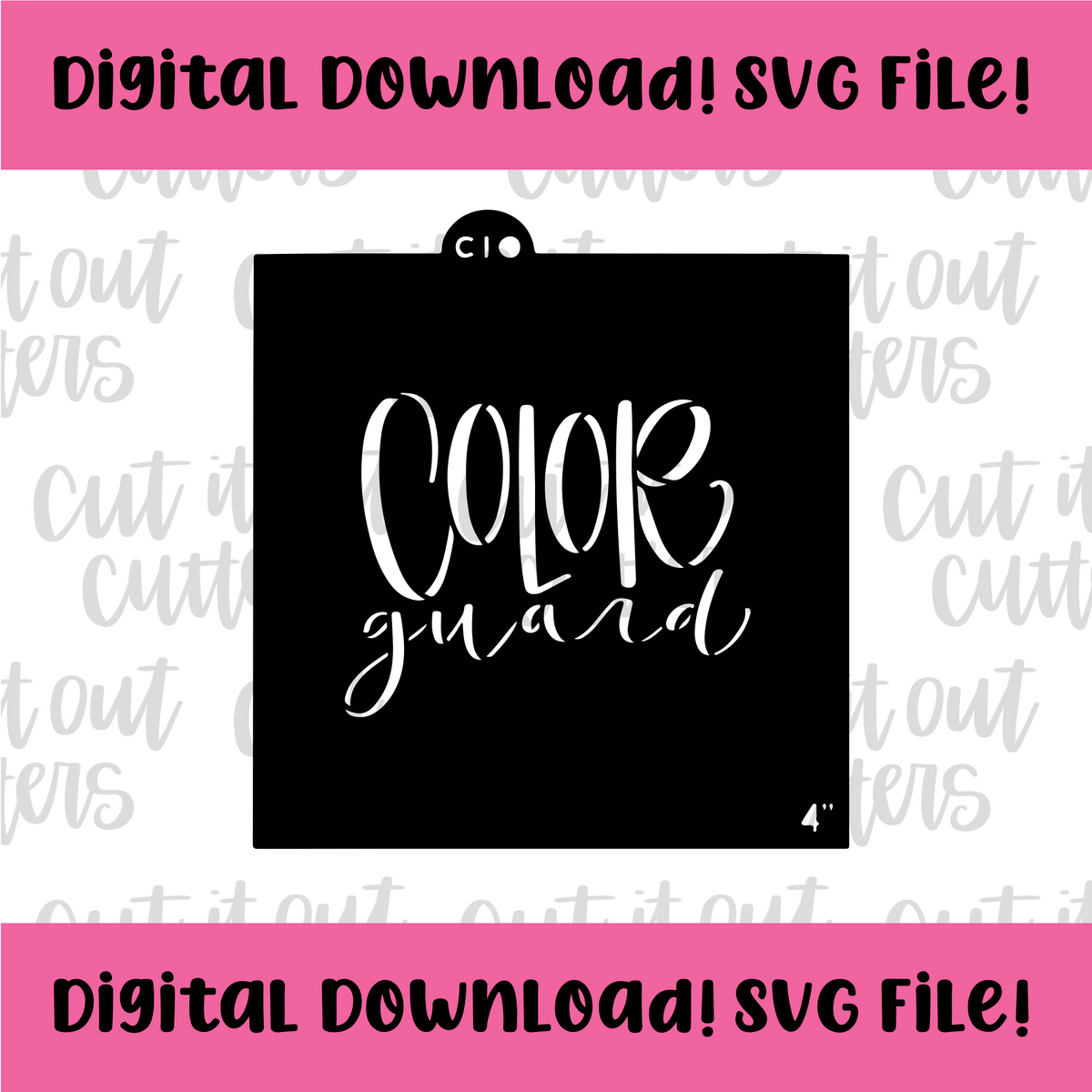 DIGITAL DOWNLOAD SVG File for 4" Color Guard Stencil – Cut It Out Cutters