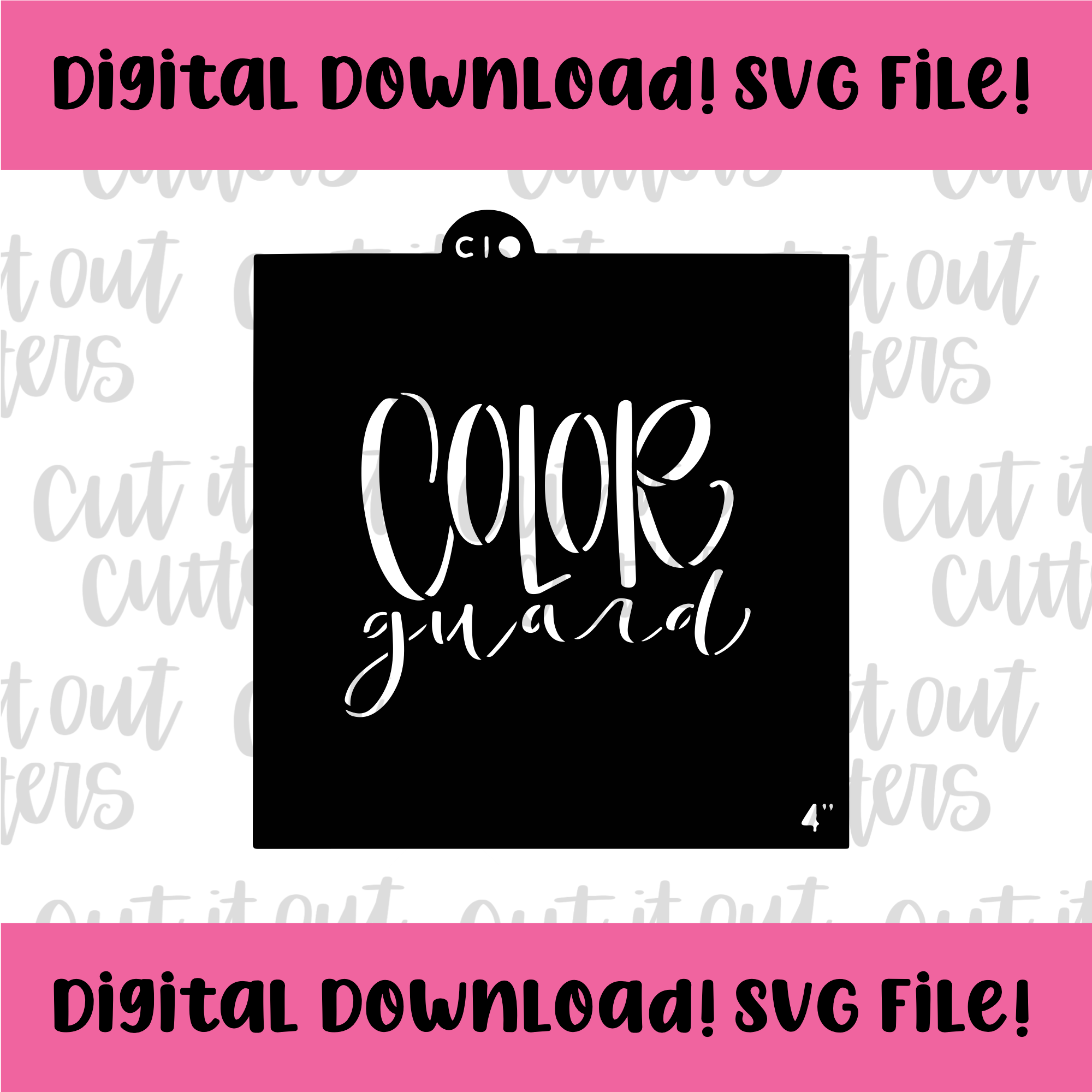 DIGITAL DOWNLOAD SVG File for 4" Color Guard Stencil – Cut It Out Cutters