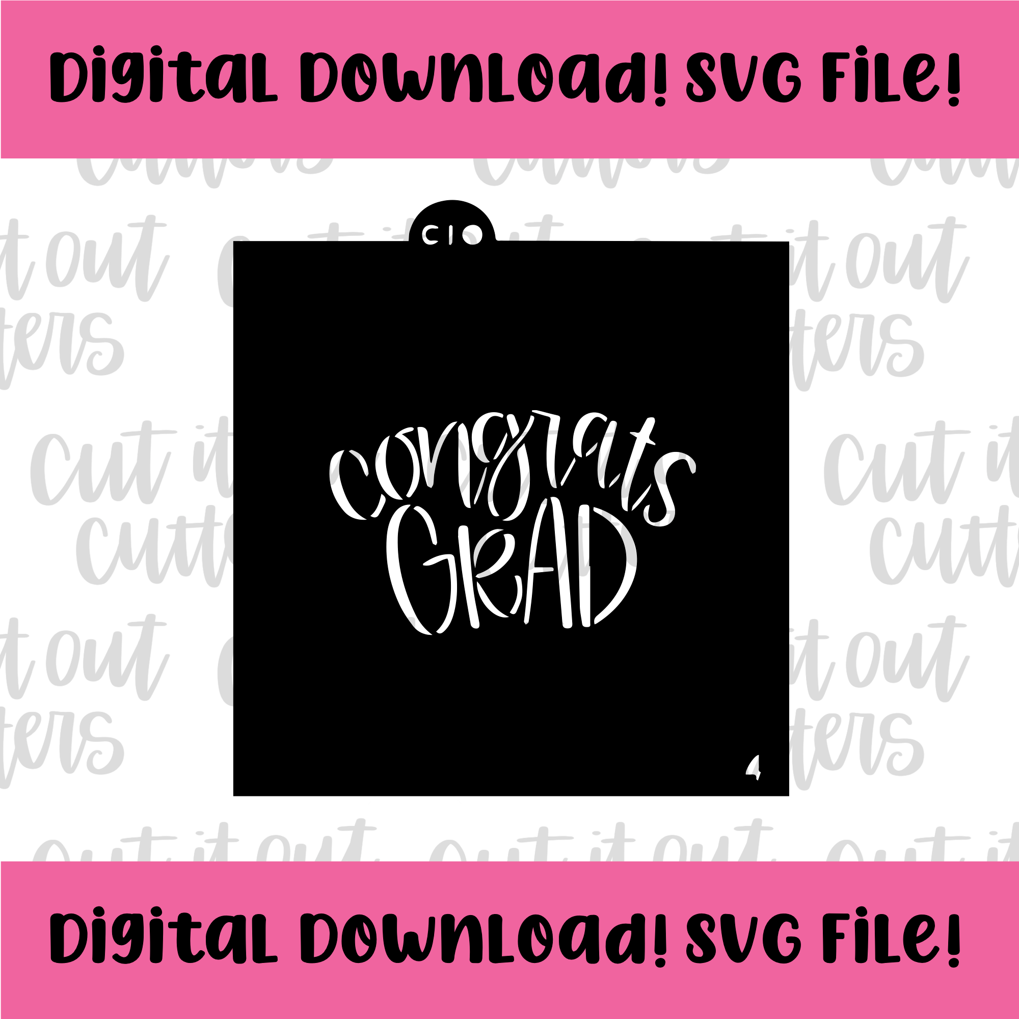 DIGITAL DOWNLOAD SVG File for 4" Congrats Grad with Confetti Stencil ...