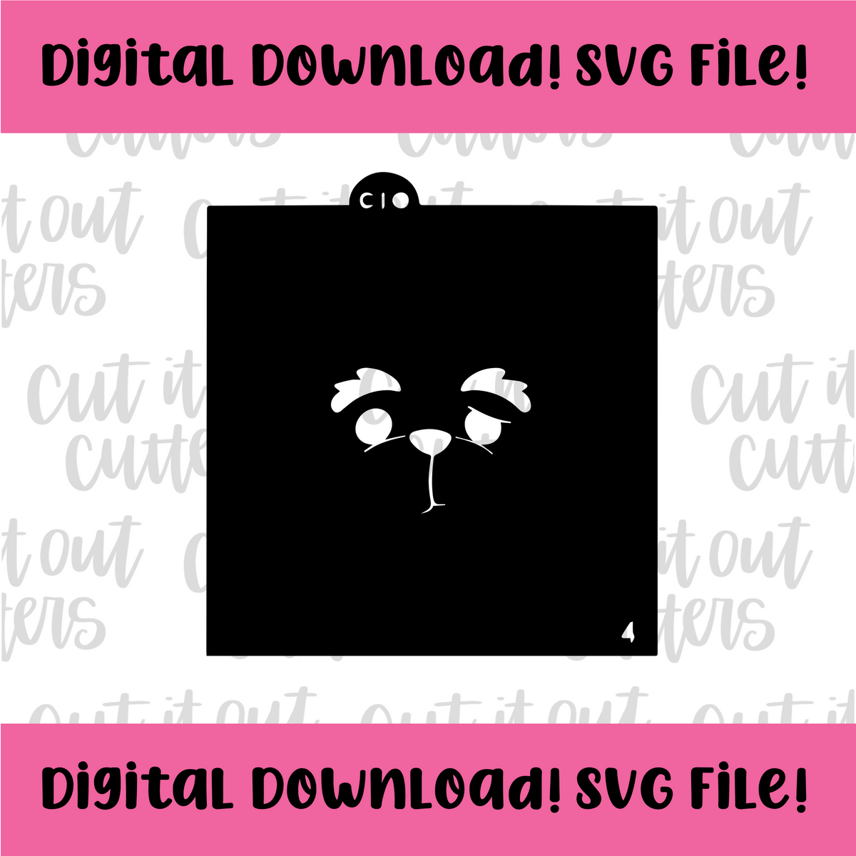 DIGITAL DOWNLOAD SVG File 4" Grumpy Santa Monster Face Stencil – Cut It ...
