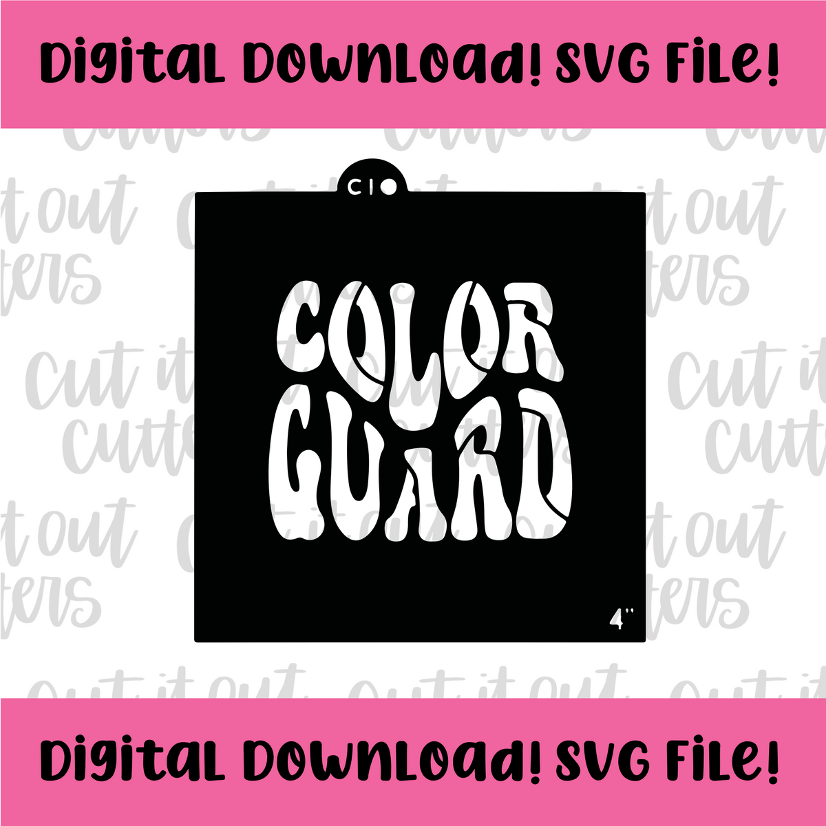 DIGITAL DOWNLOAD SVG File for 4" Retro Color Guard Stencil – Cut It Out ...