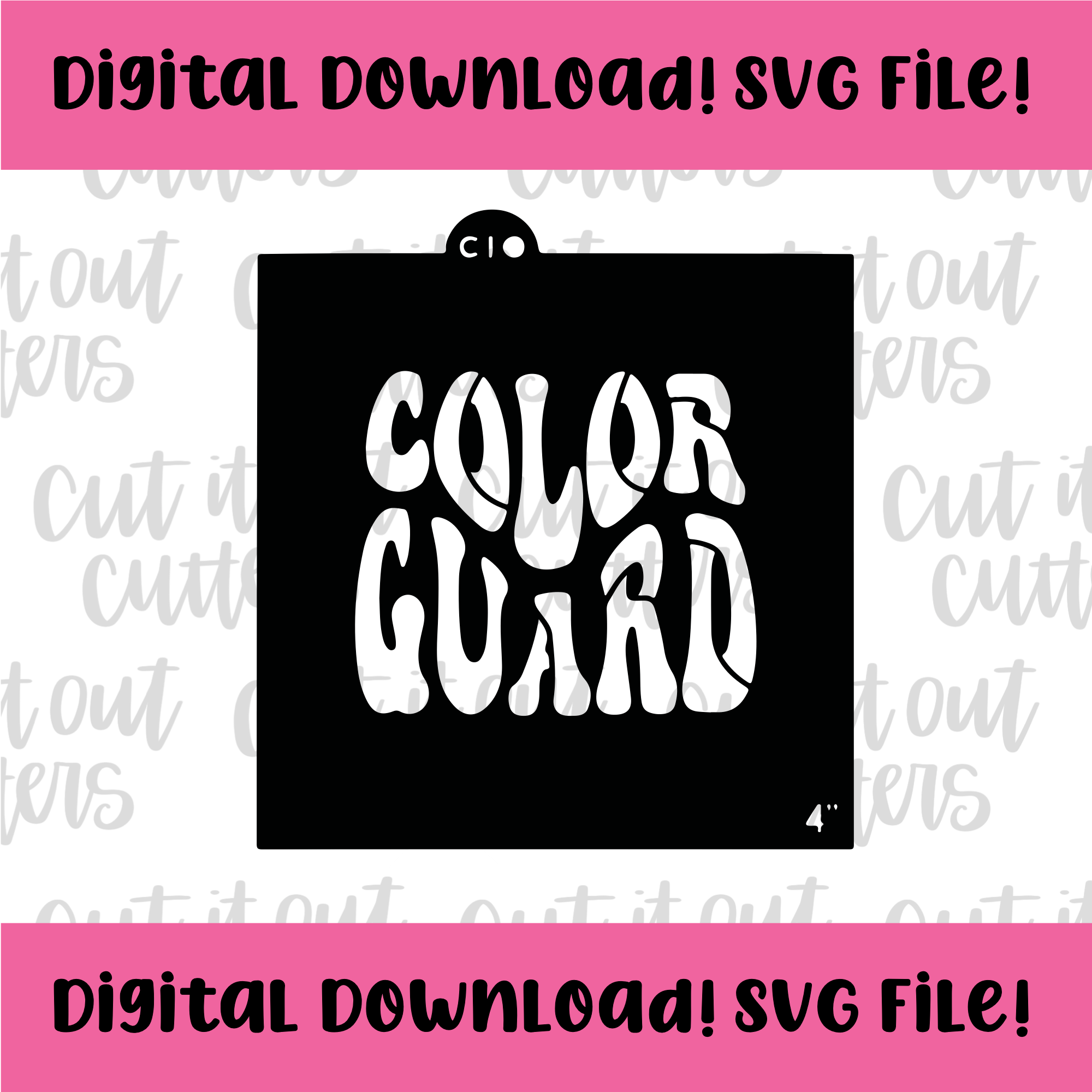 DIGITAL DOWNLOAD SVG File for 4" Retro Color Guard Stencil – Cut It Out ...