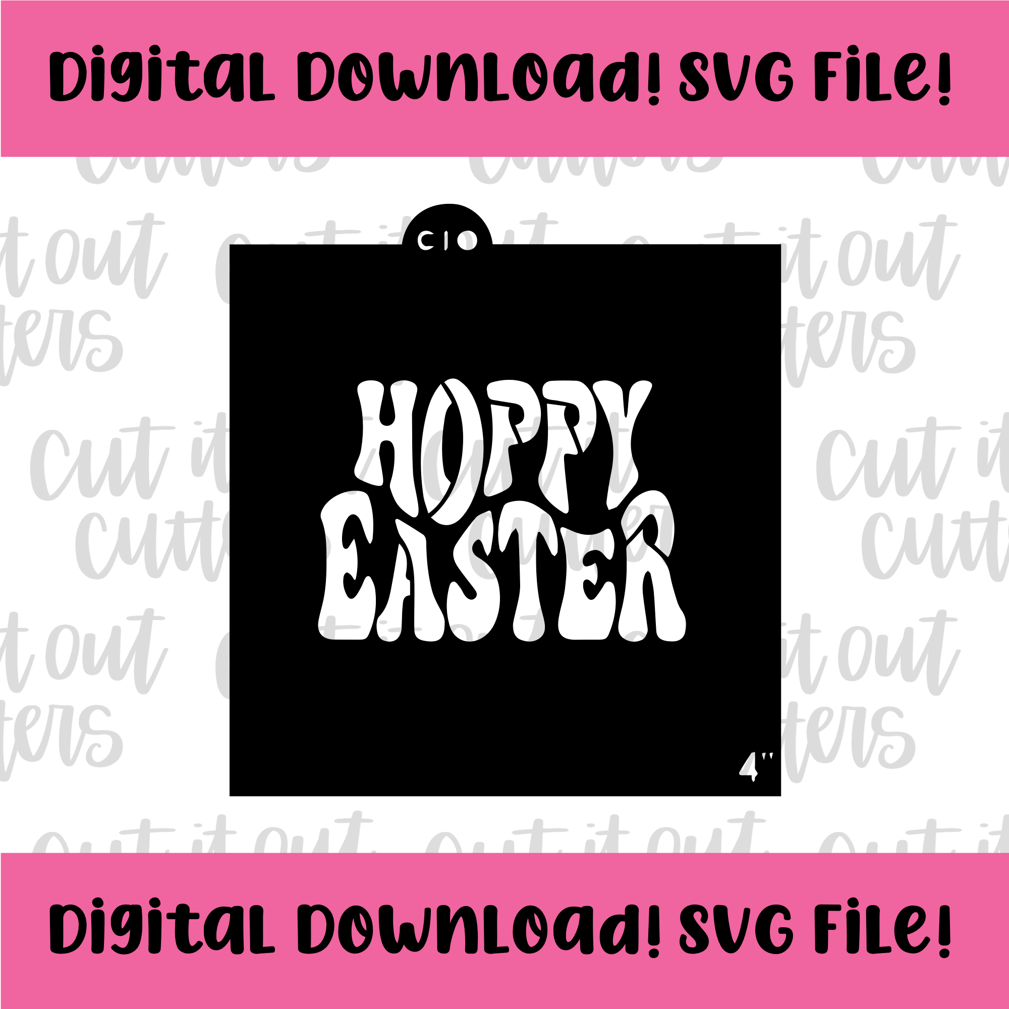 DIGITAL DOWNLOAD SVG File for 4" Retro Hoppy Easter Stencil – Cut It Out Cutters