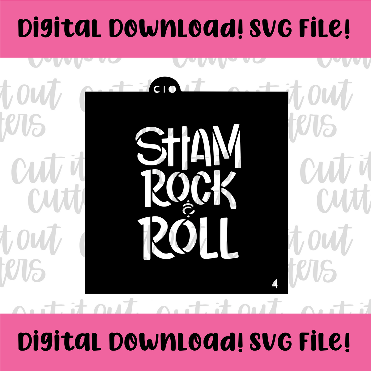 DIGITAL DOWNLOAD SVG File for 4" Sham Rock & Roll Stencil – Cut It Out ...