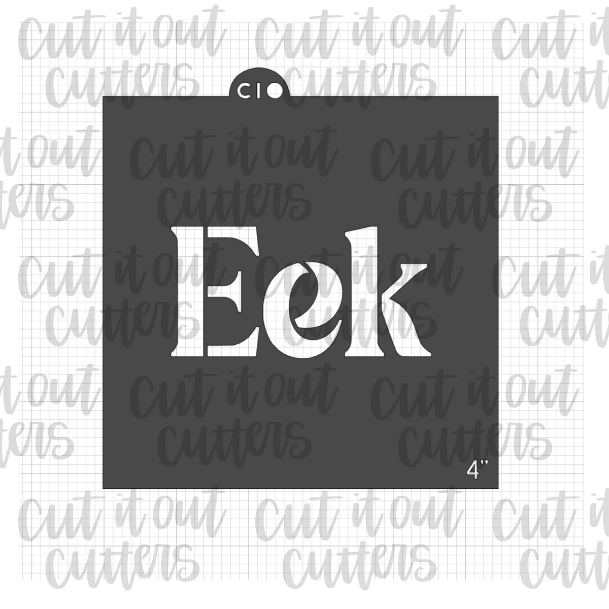 Eek Fancy Text Cookie Stencil – Cut It Out Cutters
