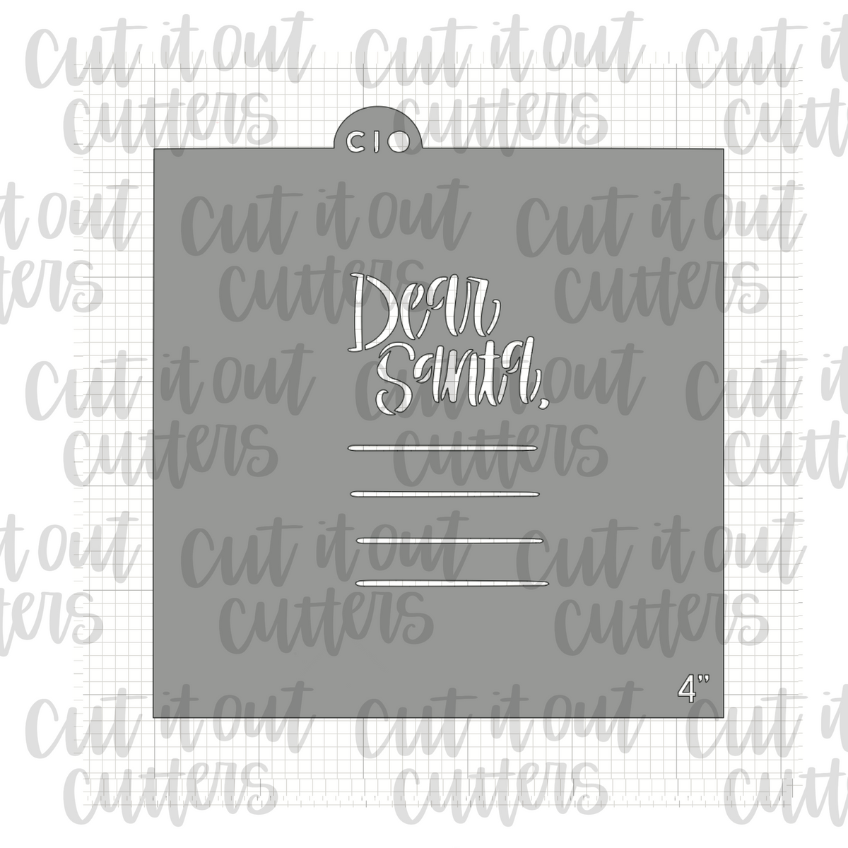 Dear Santa Letter Cookie Stencil – Cut It Out Cutters