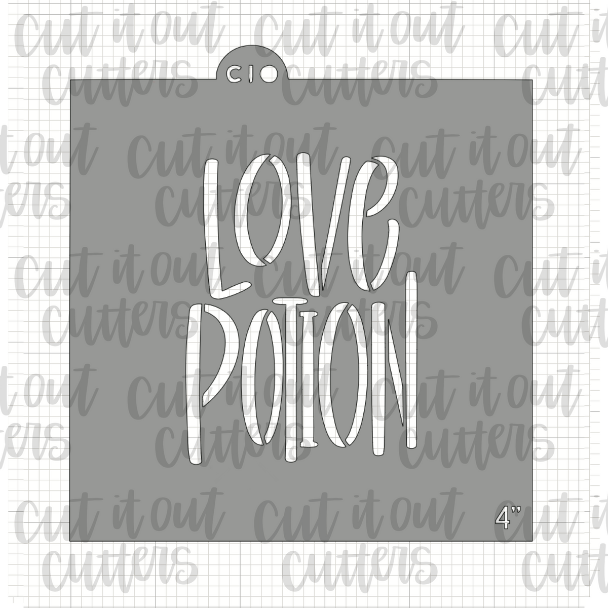 Love Potion Cookie Stencil – Cut It Out Cutters