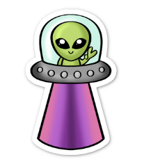 UFO with Beam Sticker – Cut It Out Cutters