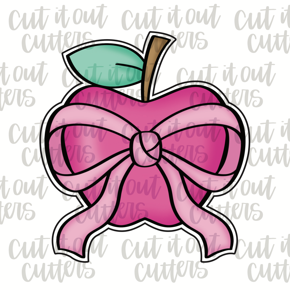 Apple with Ribbon Cookie Cutter – Cut It Out Cutters