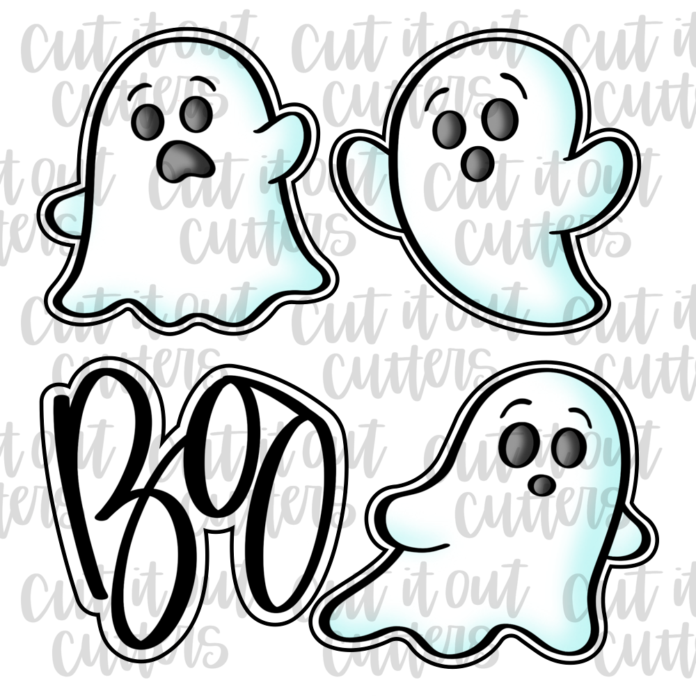 Boo Ghosts Mini Cookie Cutter Set – Cut It Out Cutters