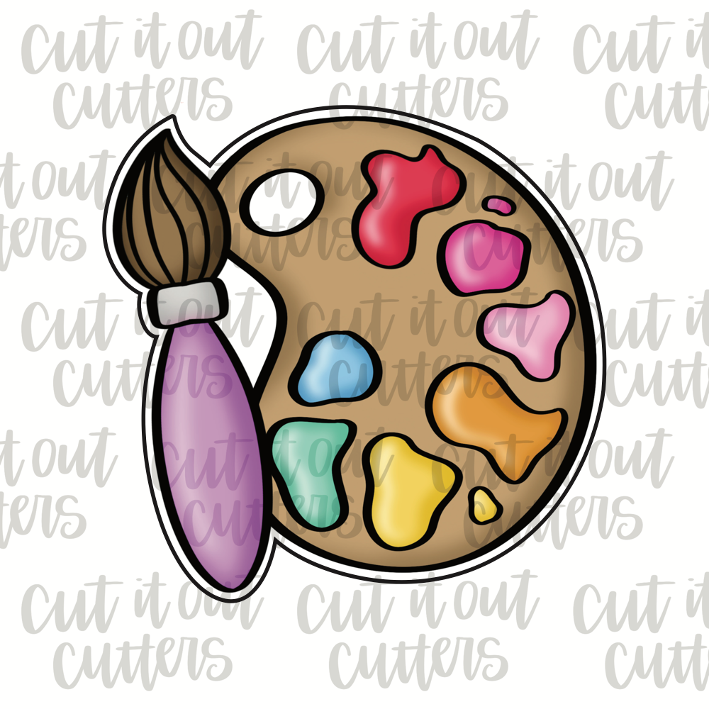 Brush and Paint Palette Cookie Cutter – Cut It Out Cutters