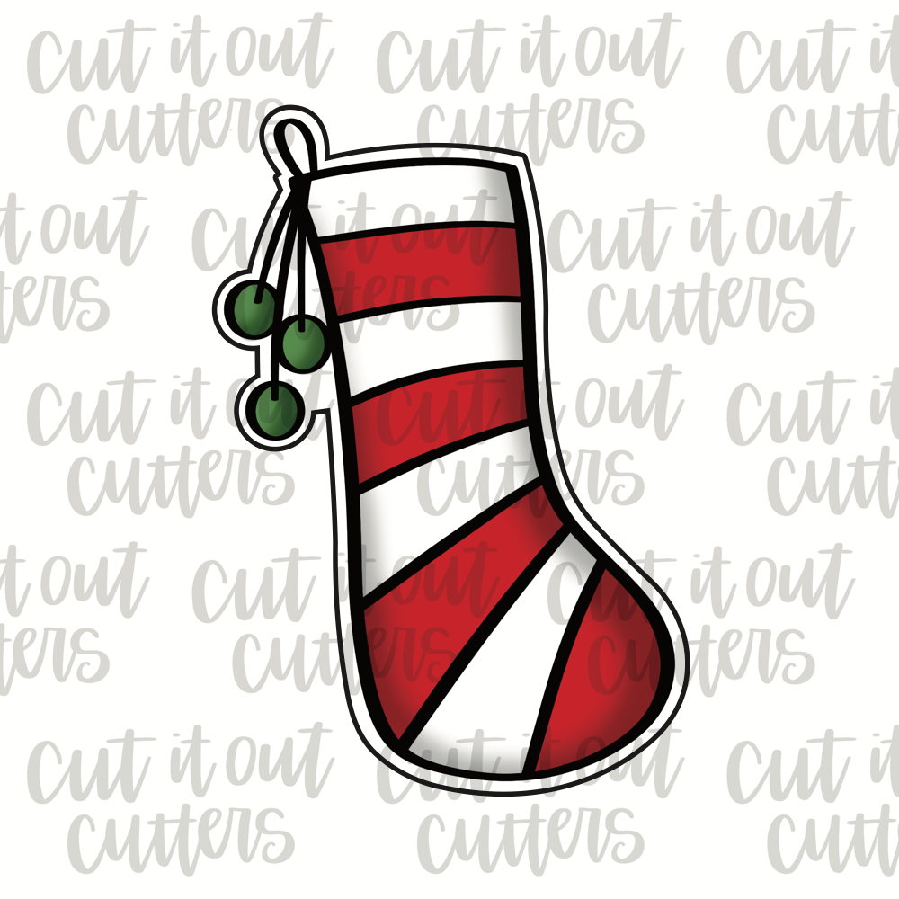 Candy Cane Stocking Cookie Cutter – Cut It Out Cutters