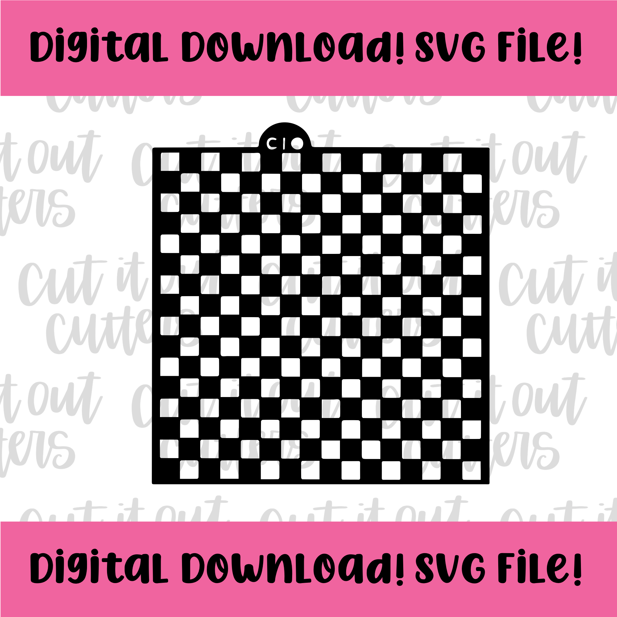 DIGITAL DOWNLOAD SVG File for Checkerboard Stencil – Cut It Out Cutters