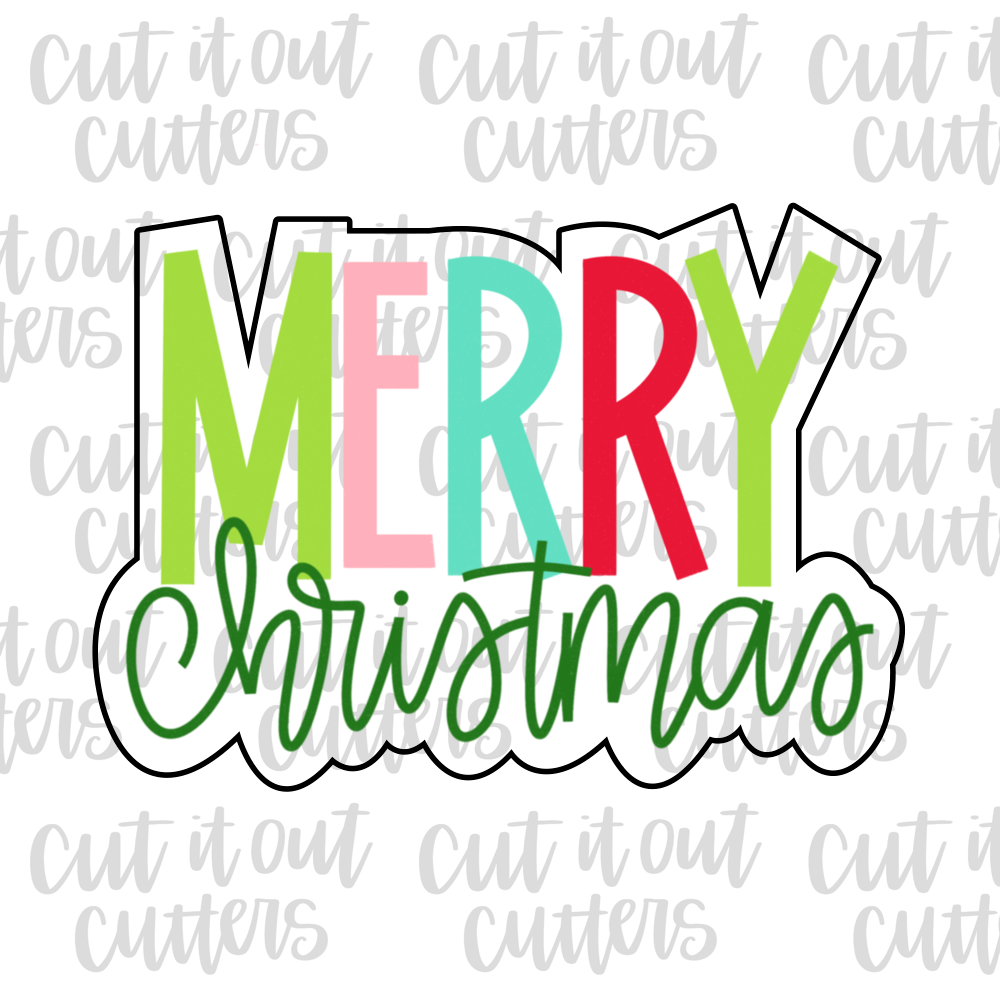 Colorful Merry Christmas Cookie Cutter – Cut It Out Cutters