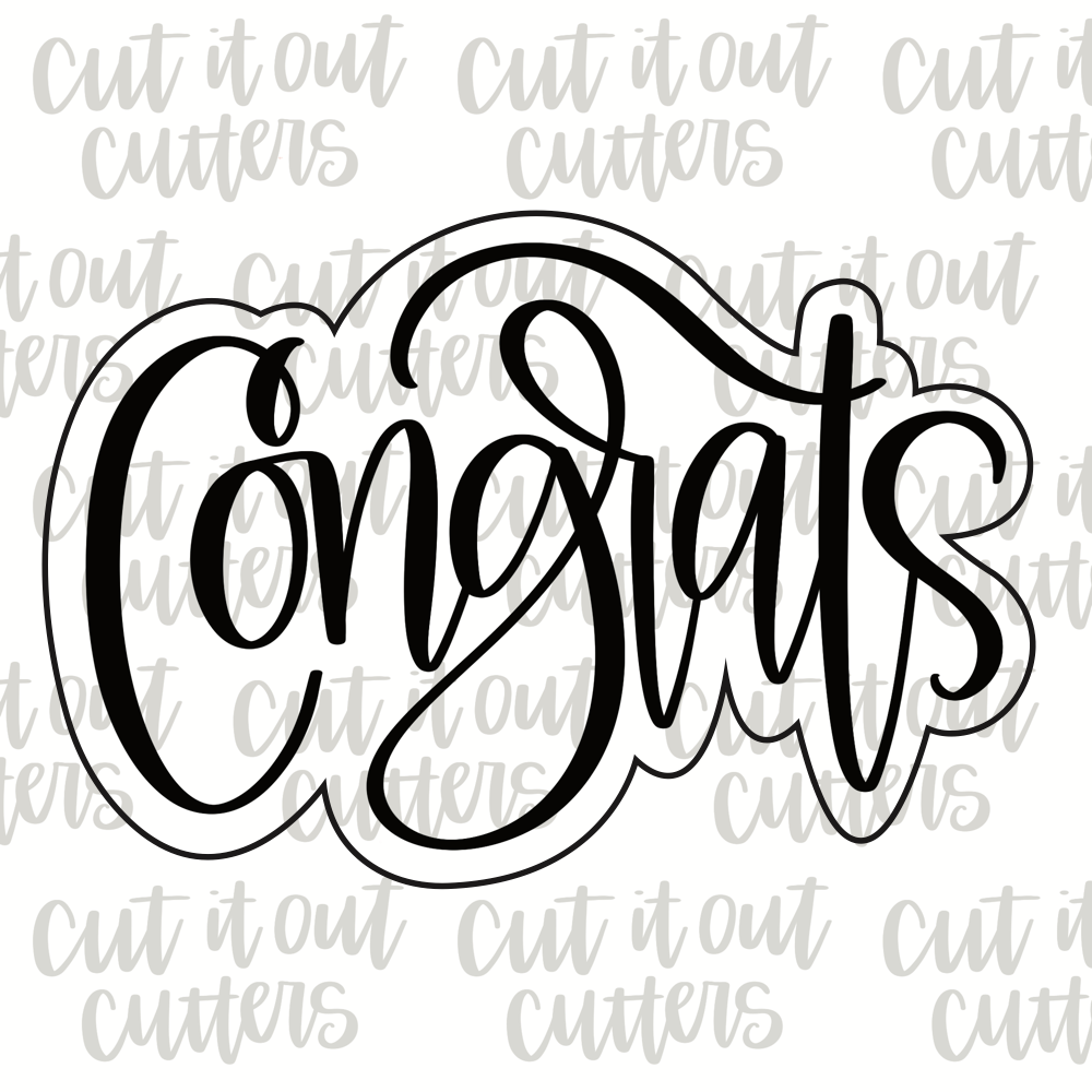 Congrats 3 Cookie Cutter – Cut It Out Cutters