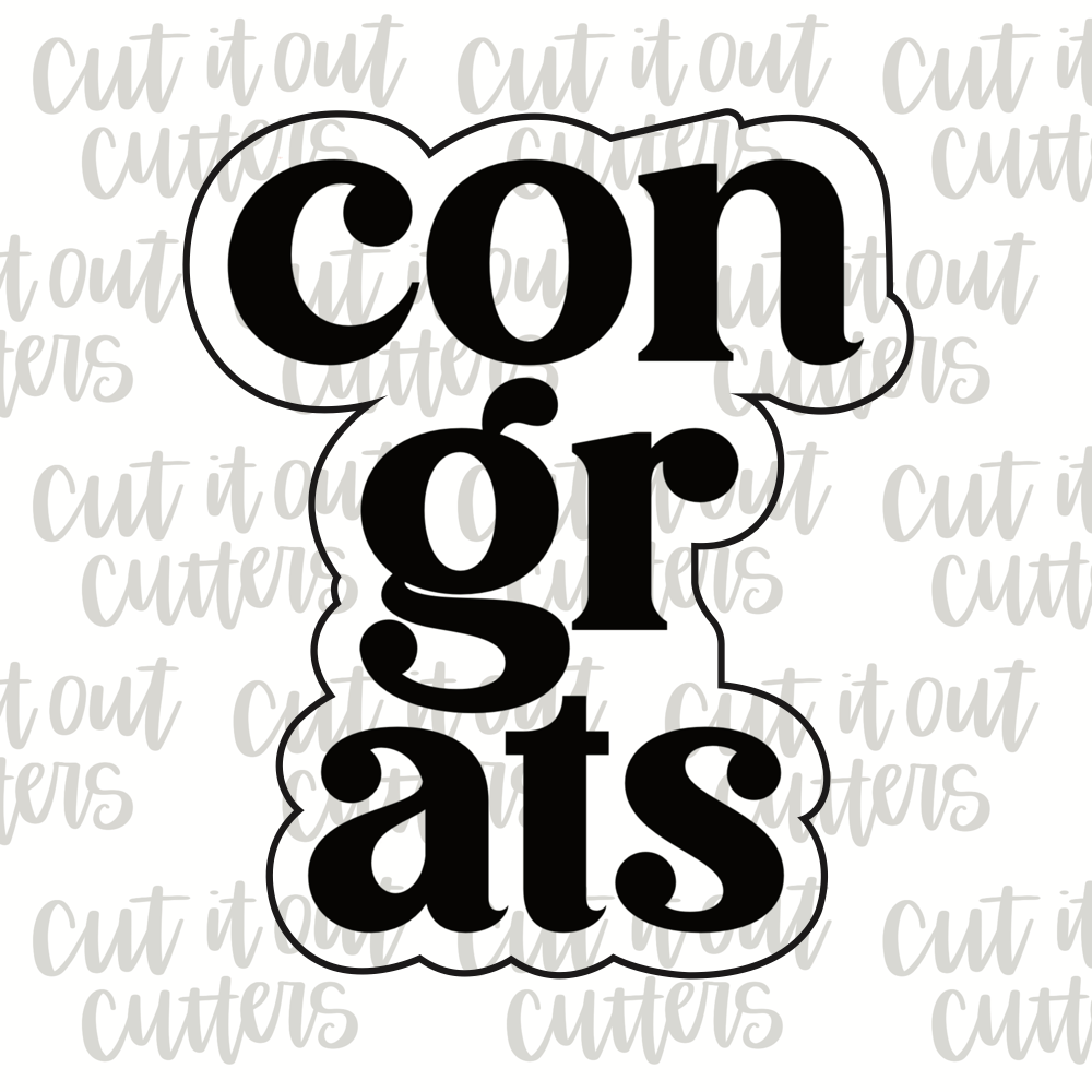 Congrats - Fancy Text Cookie Cutter – Cut It Out Cutters