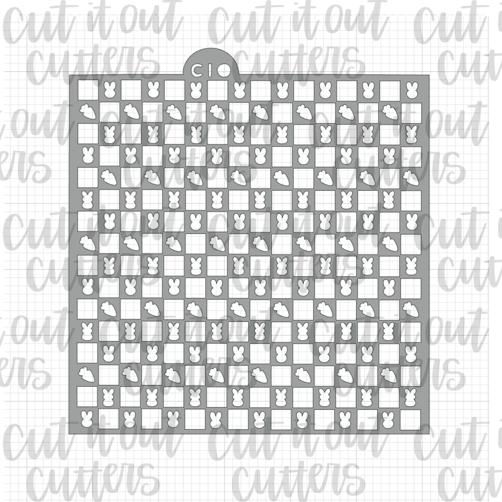 Easter Checkerboard Cookie Stencil – Cut It Out Cutters