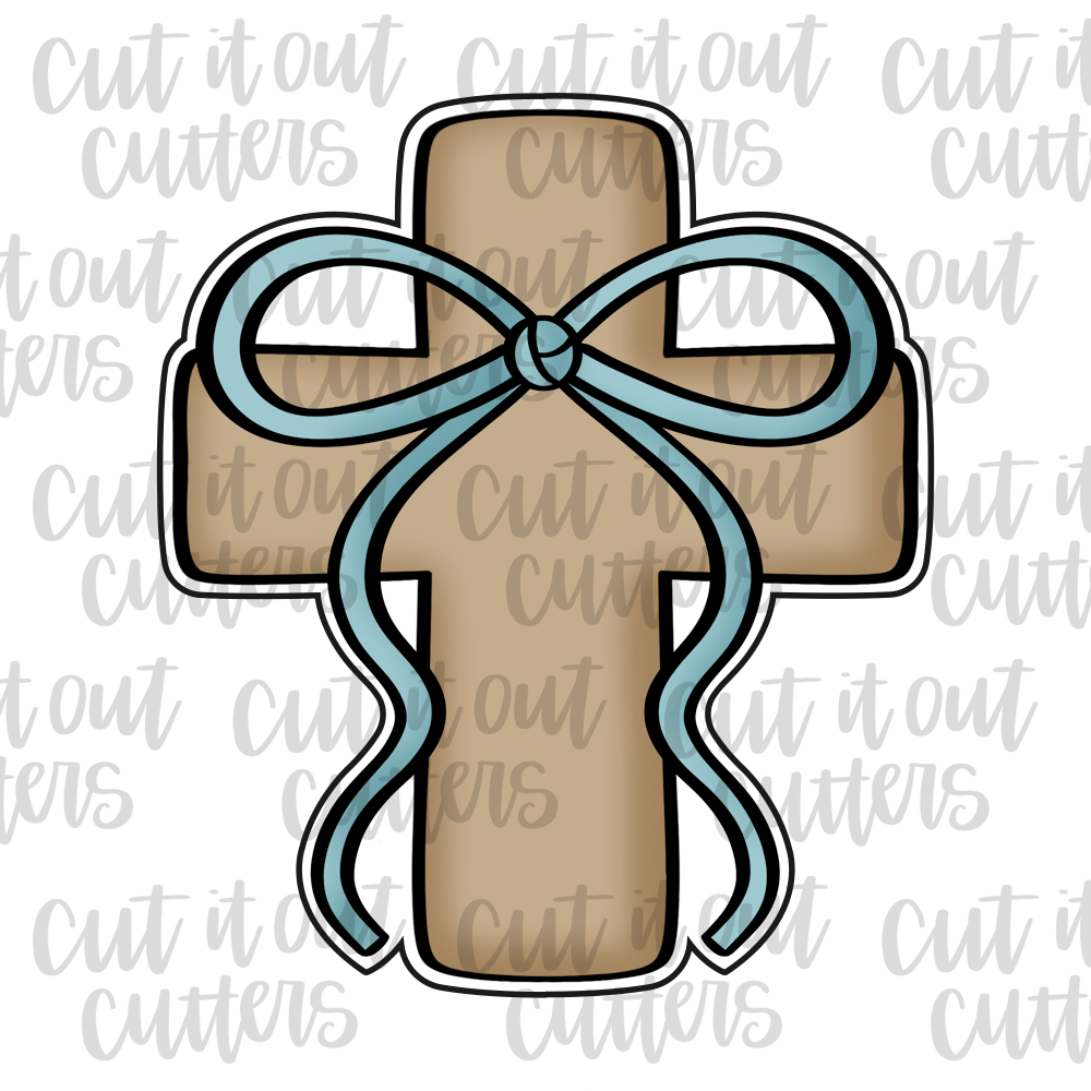 Easter Cross with Floppy Bow Cookie Cutter – Cut It Out Cutters