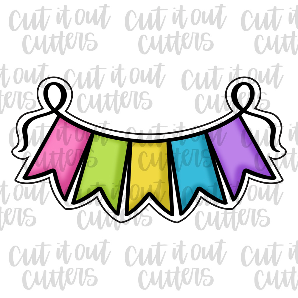 Frilly Banner Cookie Cutter – Cut It Out Cutters