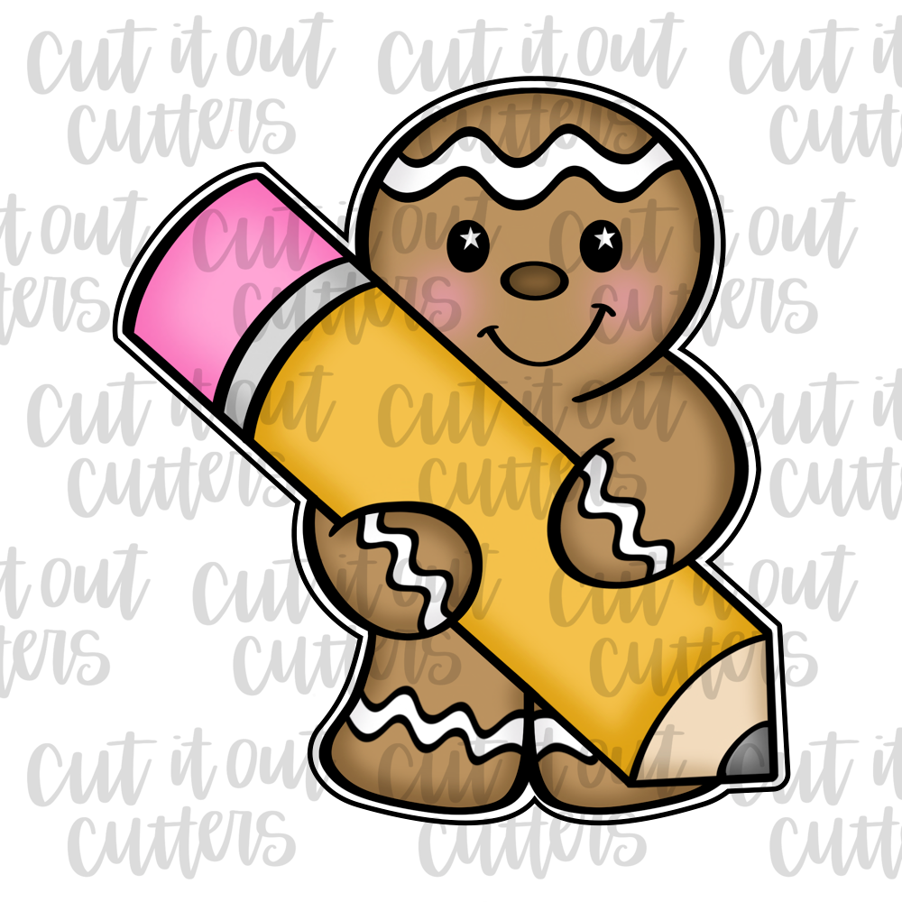 Gingy with Giant Pencil Cookie Cutter – Cut It Out Cutters