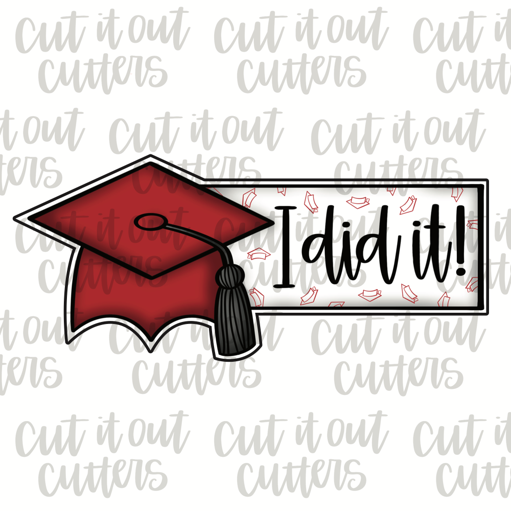 Grad Cap Stick Plaque Cookie Cutter – Cut It Out Cutters