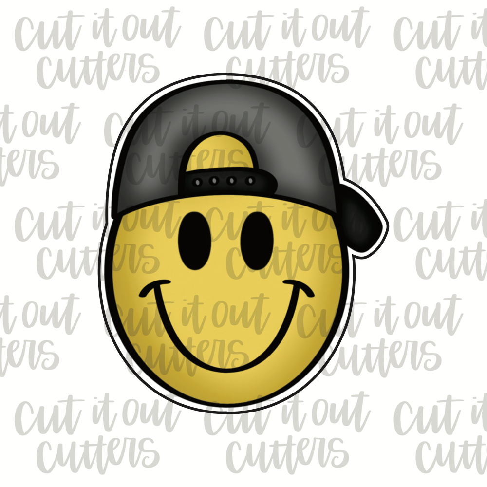 Happy Face with Backwards Hat Cookie Cutter – Cut It Out Cutters