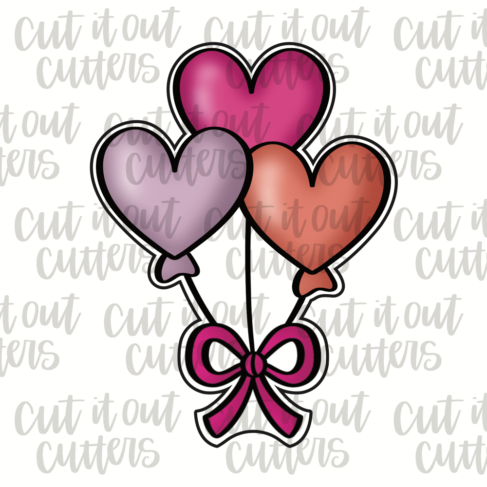Heart Balloon Bunch Cookie Cutter – Cut It Out Cutters