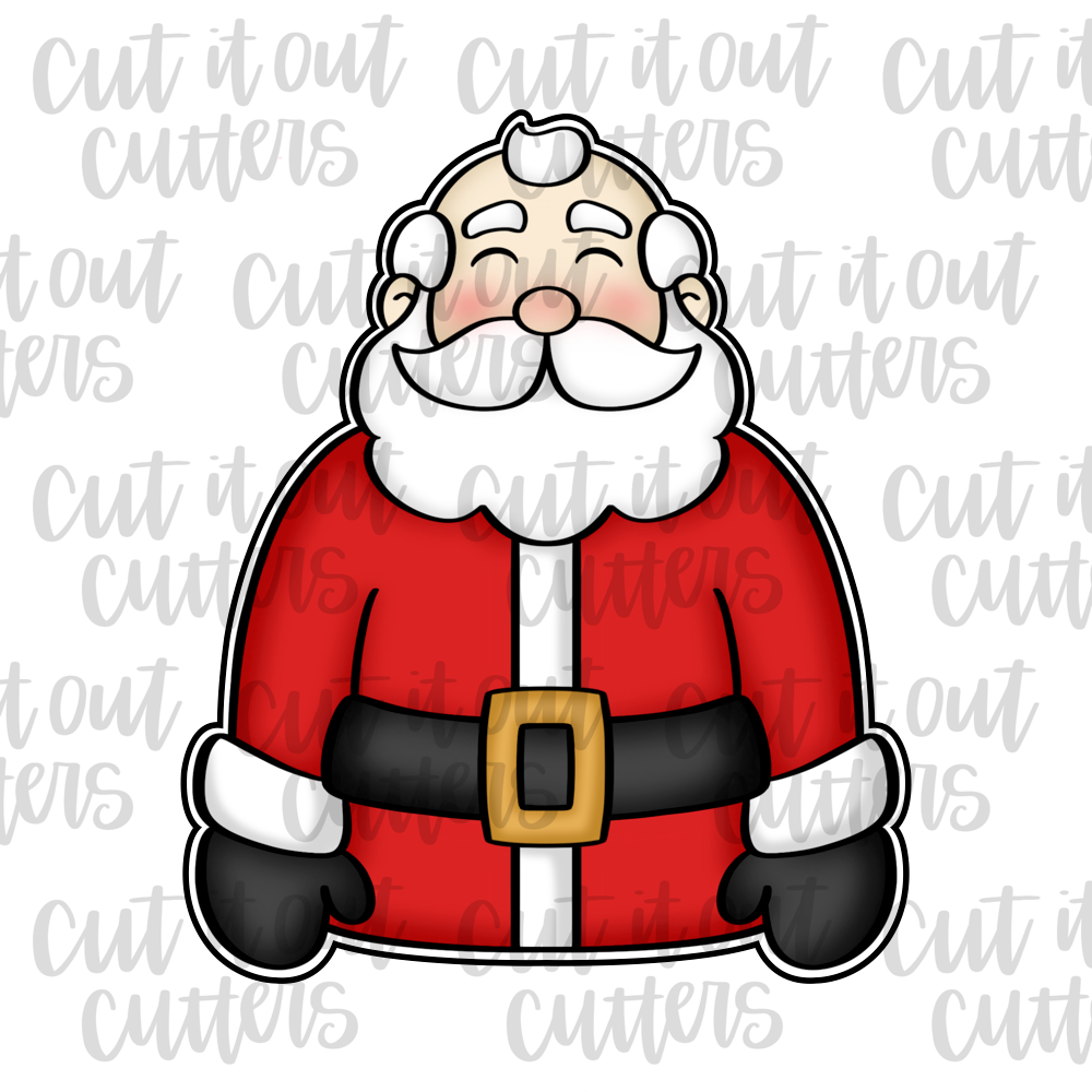 No Hair Santa Body Cookie Cutter – Cut It Out Cutters