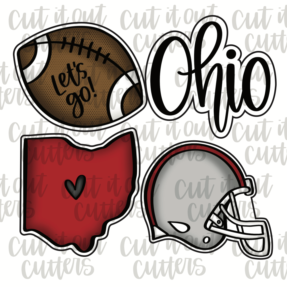 Ohio & OH Football Mini Cookie Cutter Set – Cut It Out Cutters