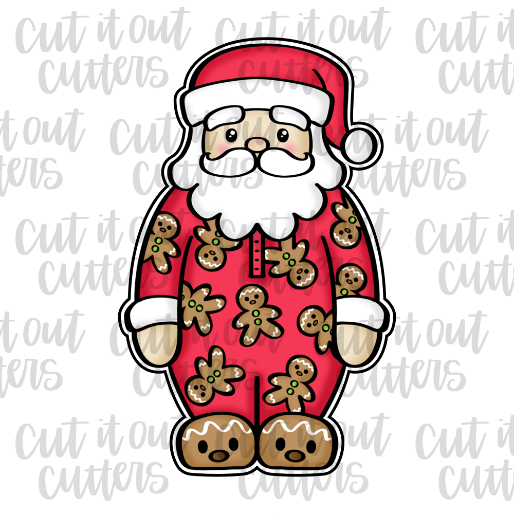 Santa in Jammies Cookie Cutter – Cut It Out Cutters