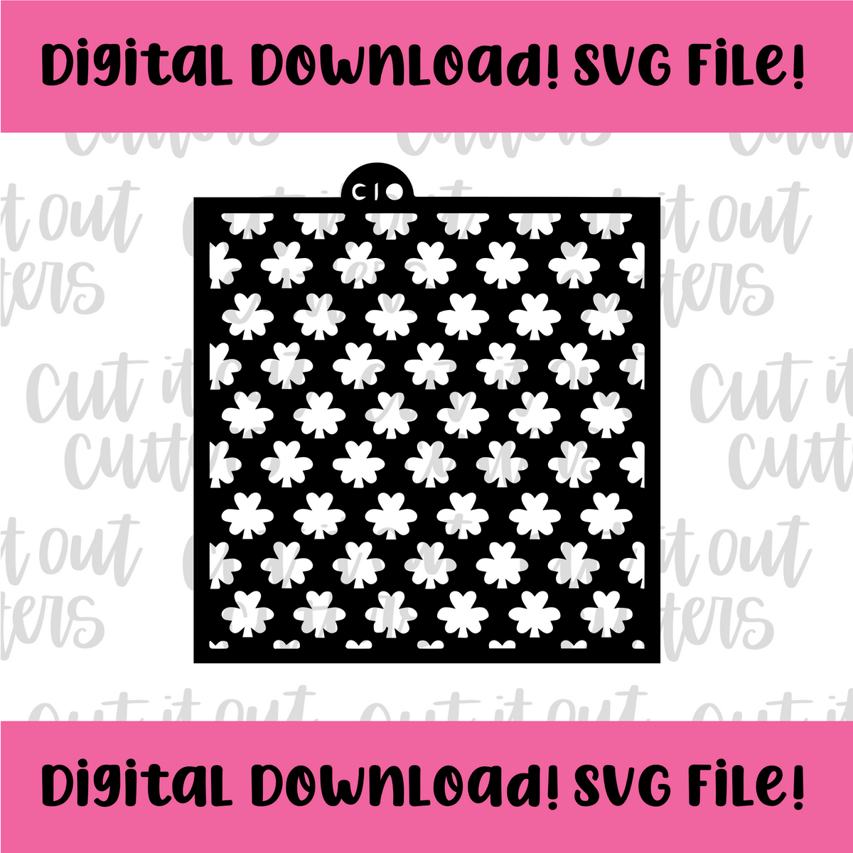 DIGITAL DOWNLOAD SVG File for Shamrock Rows Stencil – Cut It Out Cutters