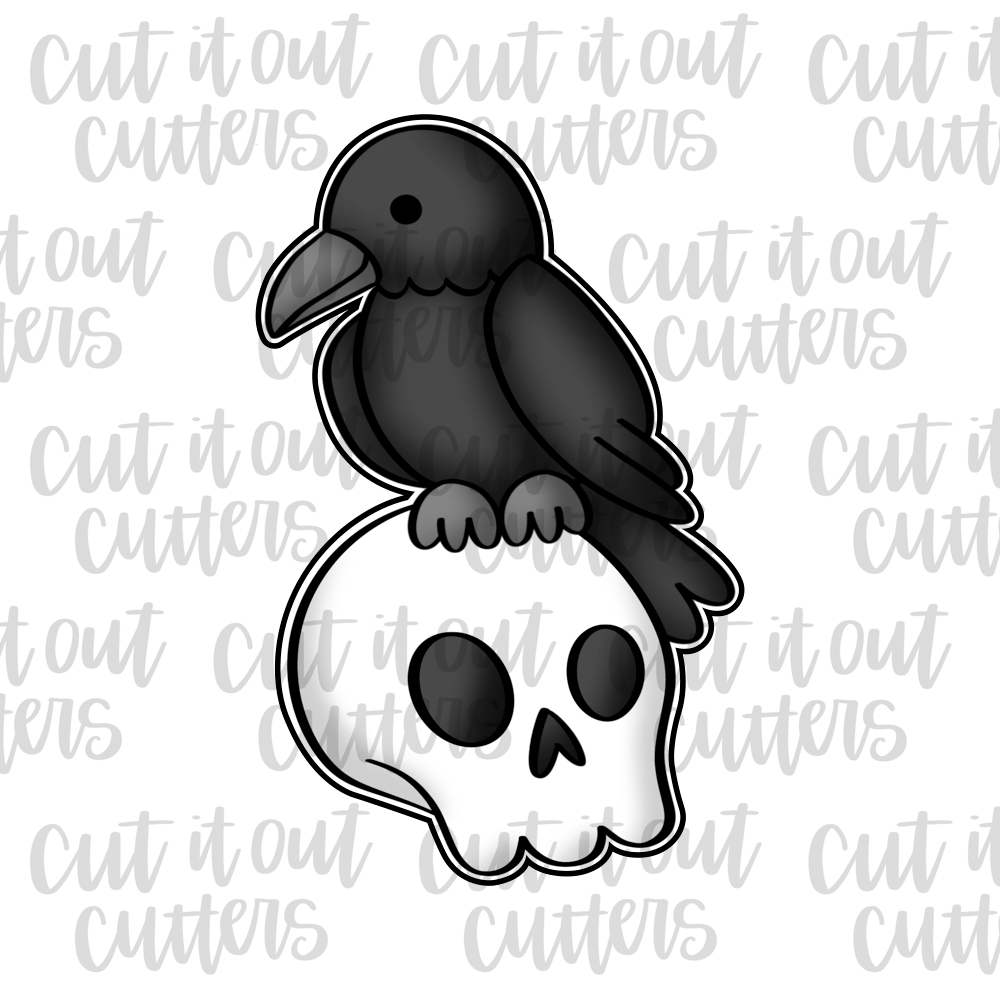 Skull & Raven Cookie Cutter – Cut It Out Cutters