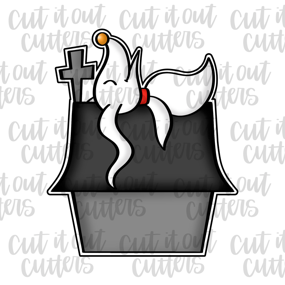 Sleeping Ghost Dog Cookie Cutter – Cut It Out Cutters