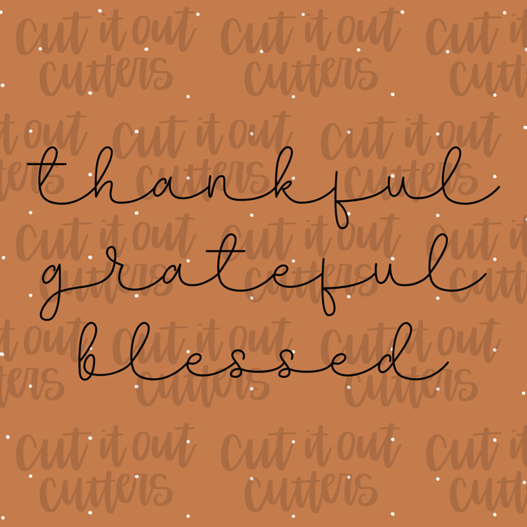 Thankful Grateful Blessed Orange - 2" Square Tags - Digital Download ...