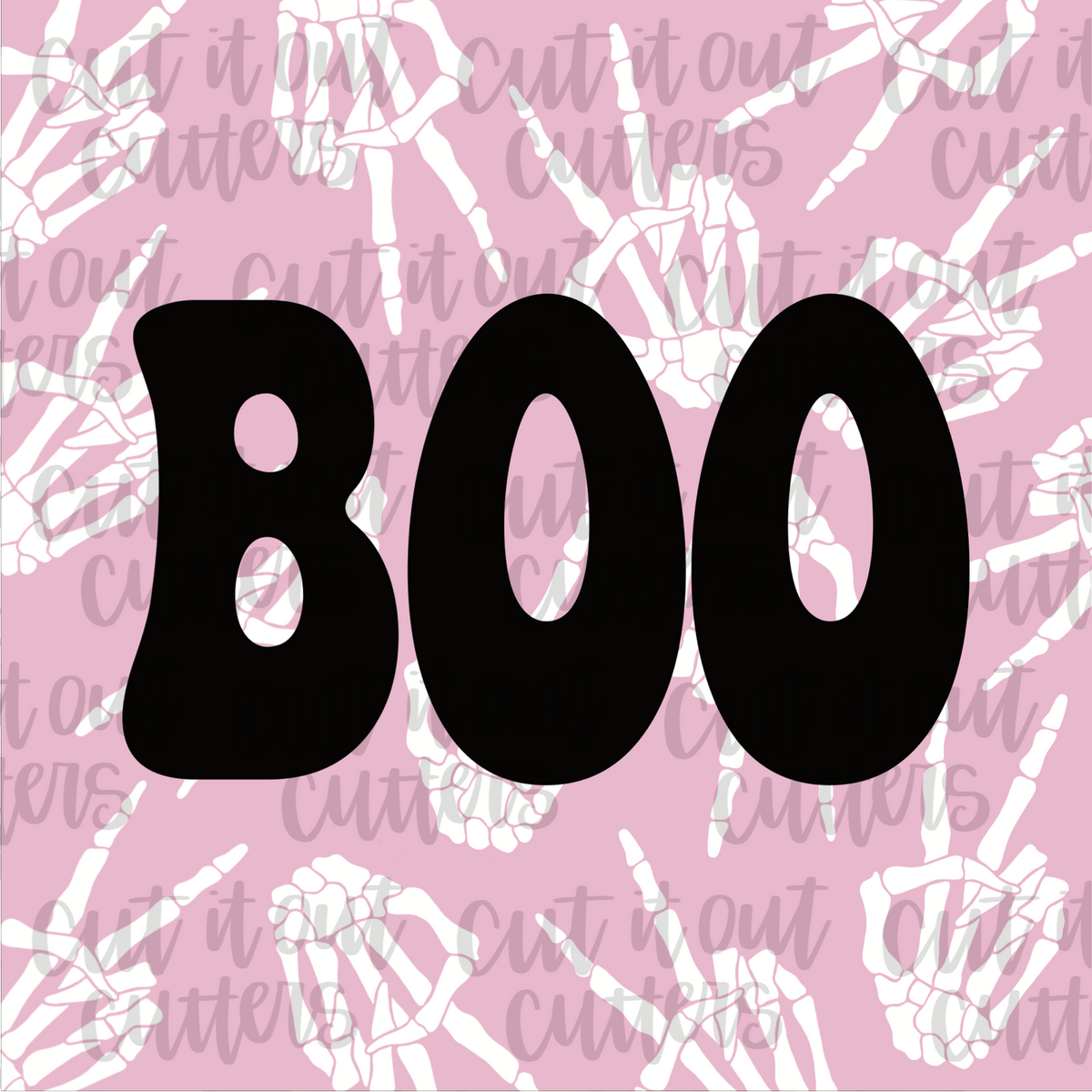 Black Boo - 2" Square Tags - Digital Download – Cut It Out Cutters