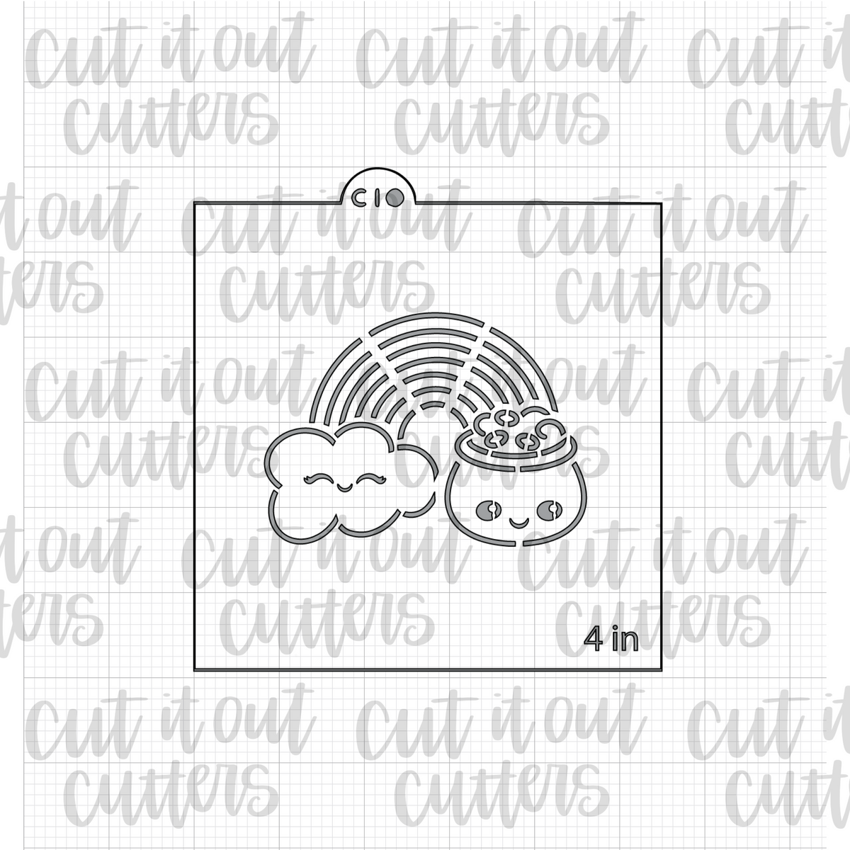 Lucky Rainbow PYO Cookie Stencil – Cut It Out Cutters