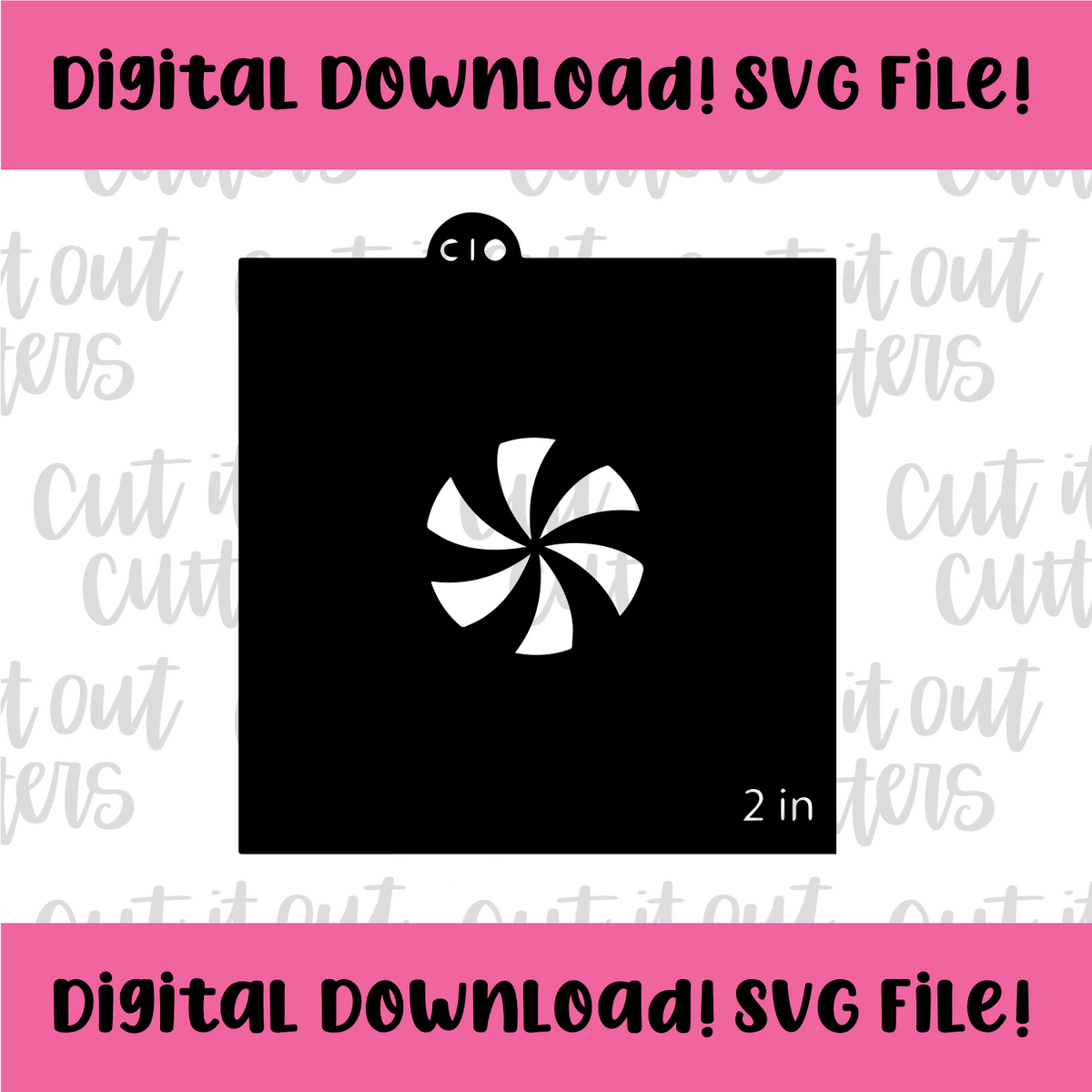 DIGITAL DOWNLOAD SVG File for 2" Single Peppermint Stencil – Cut It Out ...