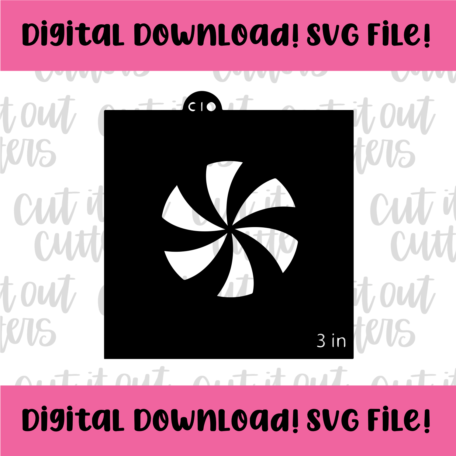 DIGITAL DOWNLOAD SVG File for 3" Single Peppermint Stencil – Cut It Out ...