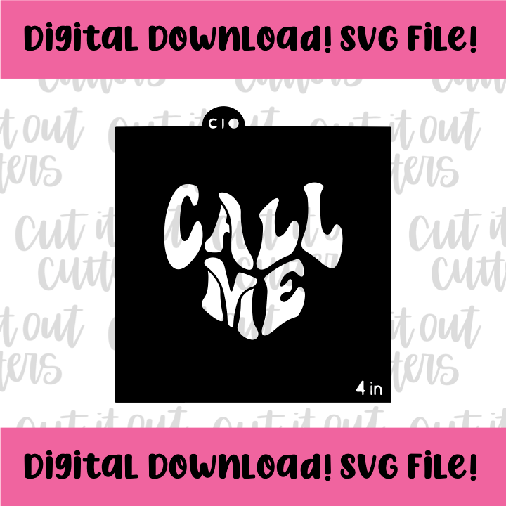 DIGITAL DOWNLOAD SVG File for 4" Groovy Convo Heart - Call Me Stencil ...