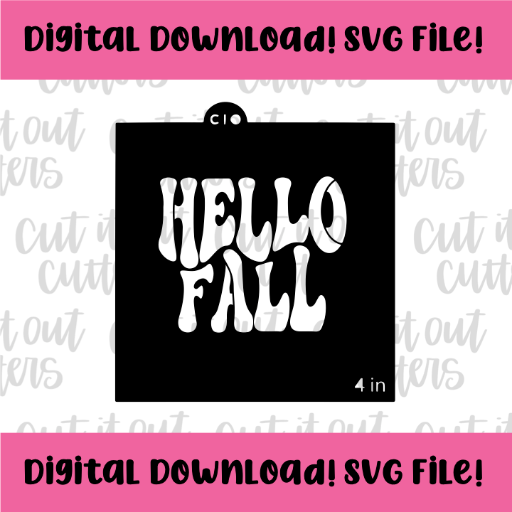 DIGITAL DOWNLOAD SVG File for 4" Retro Hello Fall Stencil – Cut It Out ...